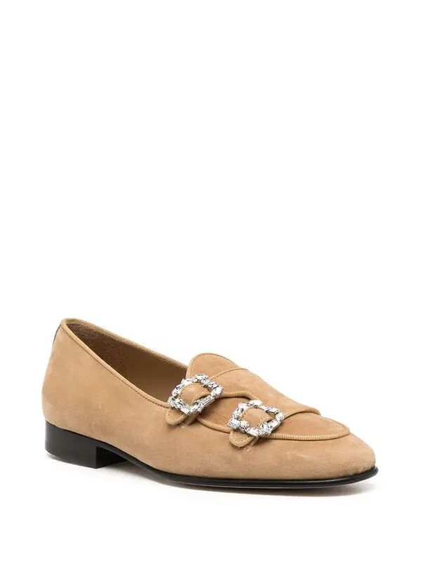 EDHEN MILANO Crystal Buckle Loafers
