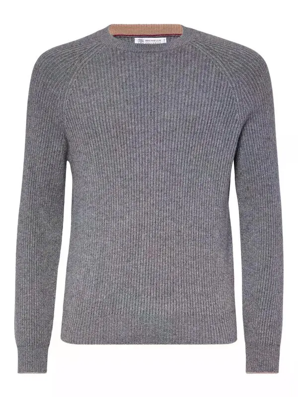 Brunello Cucinelli Ribbed-knit Cashmere Jumper - Grey