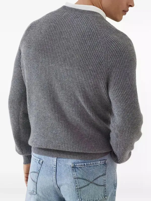 Brunello Cucinelli Ribbed-knit Cashmere Jumper - Grey