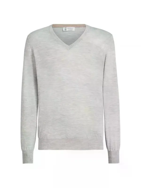 Brunello Cucinelli V-neck Jumper - Grey