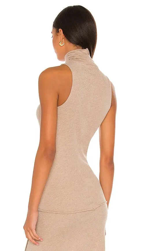 Enza Costa Cashmere Halter Turtleneck In Tan - Khaki