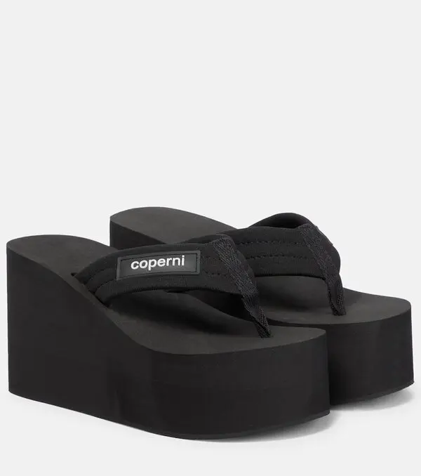 Coperni Platform Thong Sandals - Black