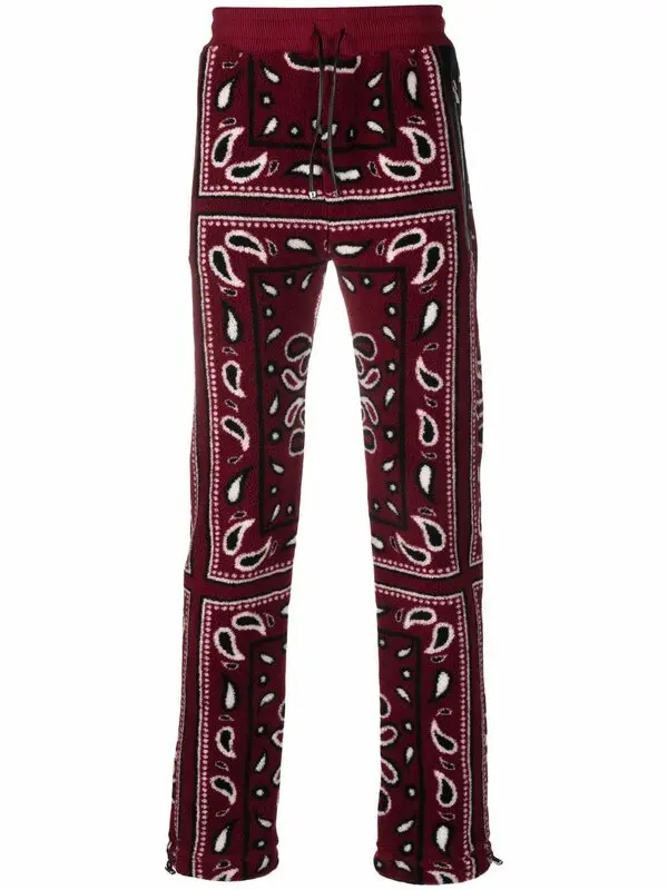Amiri Bandana Paisley Fleece Trousers - Red