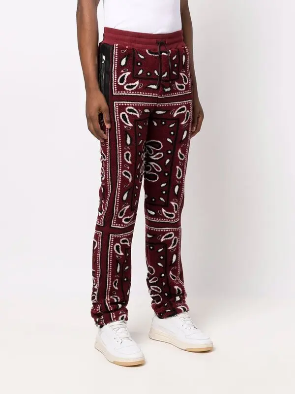 Amiri Bandana Paisley Fleece Trousers - Red