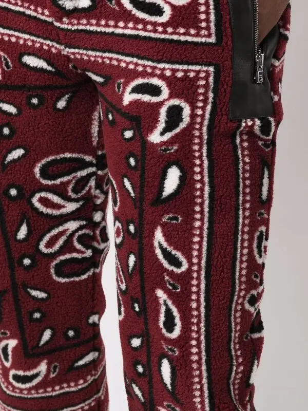 Amiri Bandana Paisley Fleece Trousers - Red