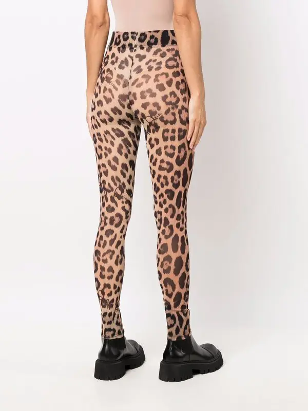 Philipp Plein Leopard-print Semi-sheer Leggings