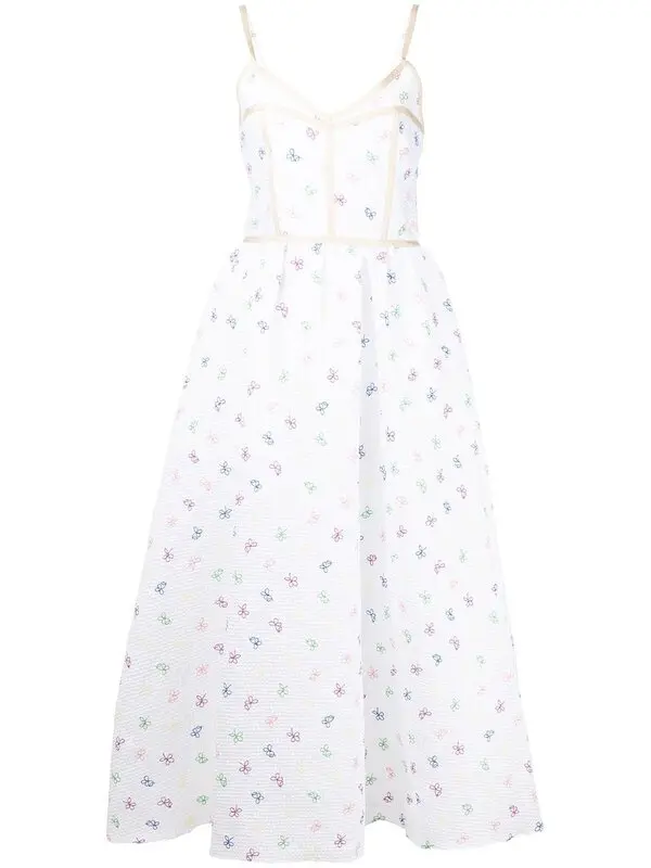 Rosie Assoulin Floral-embroidered Shift Dress