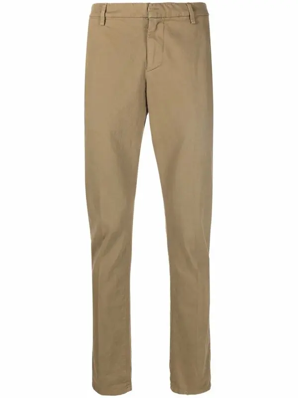 DONDUP Jetted-pocket Cotton Chinos - Neutrals