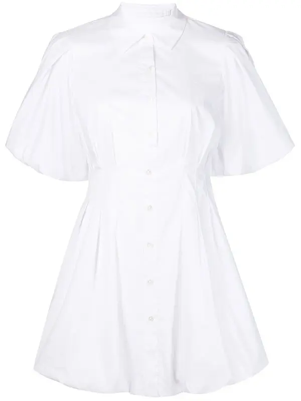 Simkhai Cleo Puffball Shirtdress - White