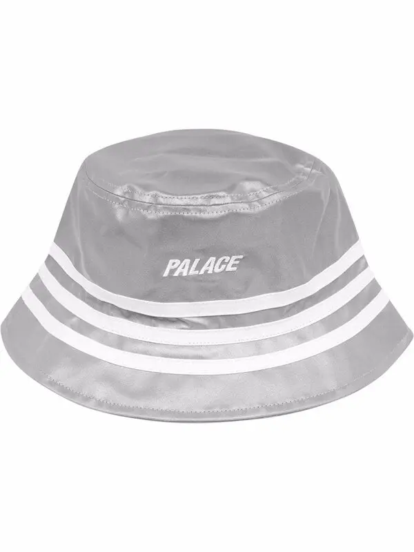 Palace X Adidas Logo-Embroidered Bucket Hat - Grey | Editorialist