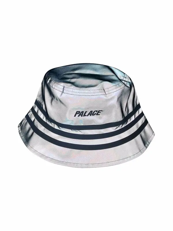 Palace X Adidas Logo-Embroidered Bucket Hat - Grey | Editorialist