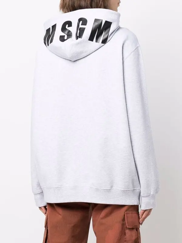 MSGM Logo-print Hoodie - Grey
