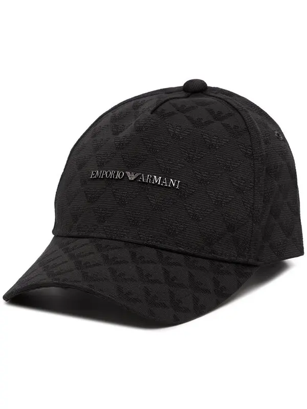 Emporio Armani Logo Print Cap - Black