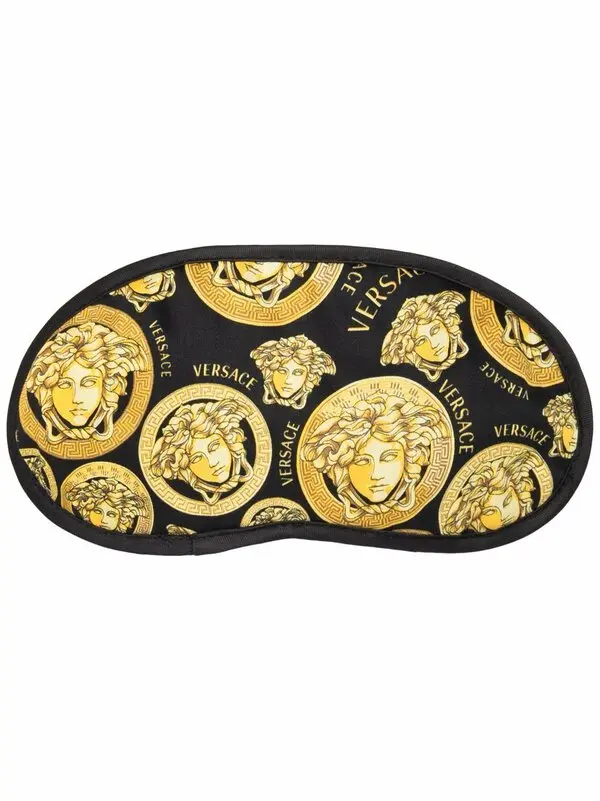 Versace Medusa Head-print Sleep Mask - Black