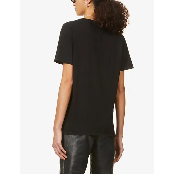 Good American V-neck Cotton-jersey T-shirt