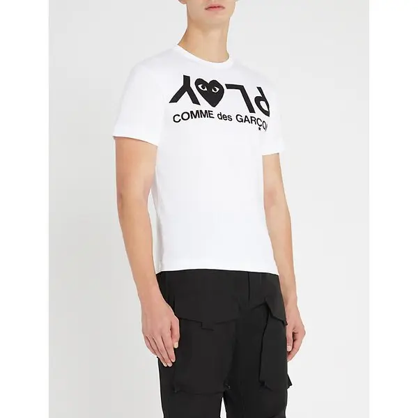 Play Comme Des Garcon Logo-print Cotton-jersey T-shirt