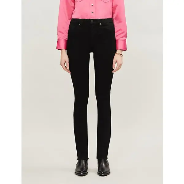 Paige Hoxton Straight High-rise Jeans - Black Shadow