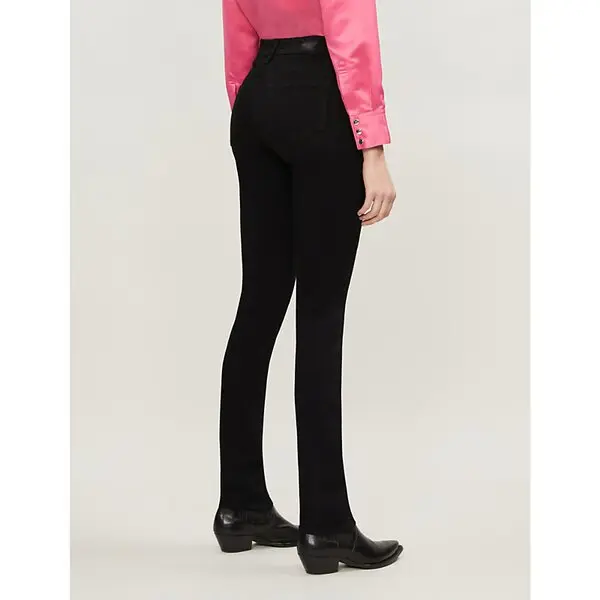 Paige Hoxton Straight High-rise Jeans - Black Shadow