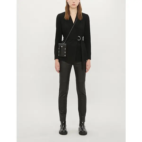 Claudie Pierlot Crepe Blazer With Belt - Black