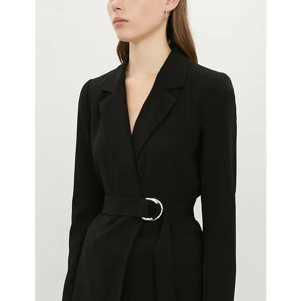 Claudie Pierlot Crepe Blazer With Belt - Black