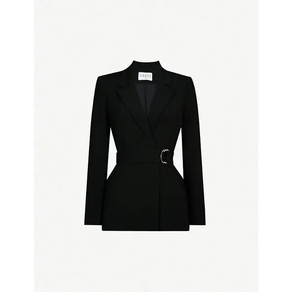 Claudie Pierlot Crepe Blazer With Belt - Black