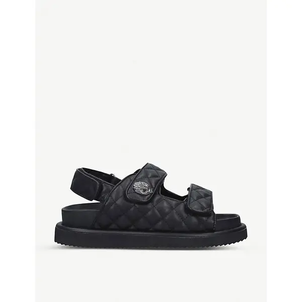 Kurt Geiger Orson Quilted Leather Sandals - Black