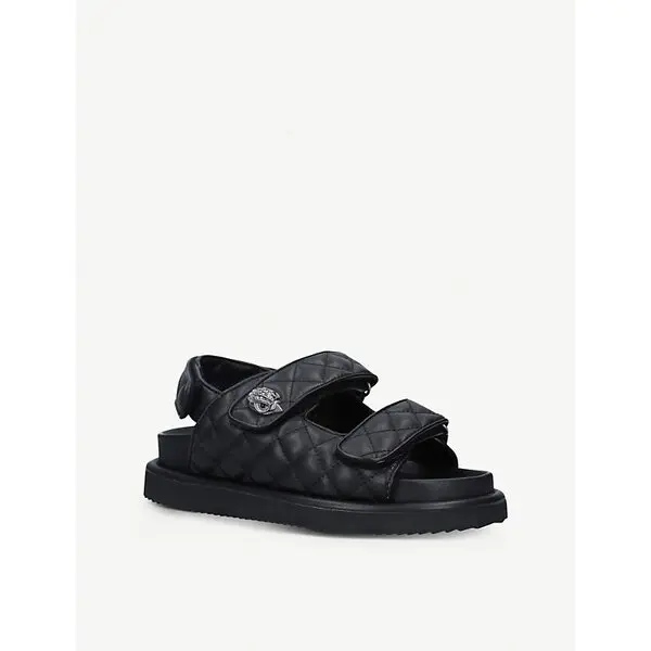 Kurt Geiger Orson Quilted Leather Sandals - Black
