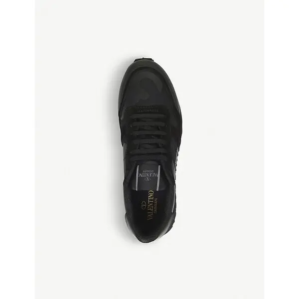 Valentino Garavani Rockrunner Camo Leather Trainers - Black