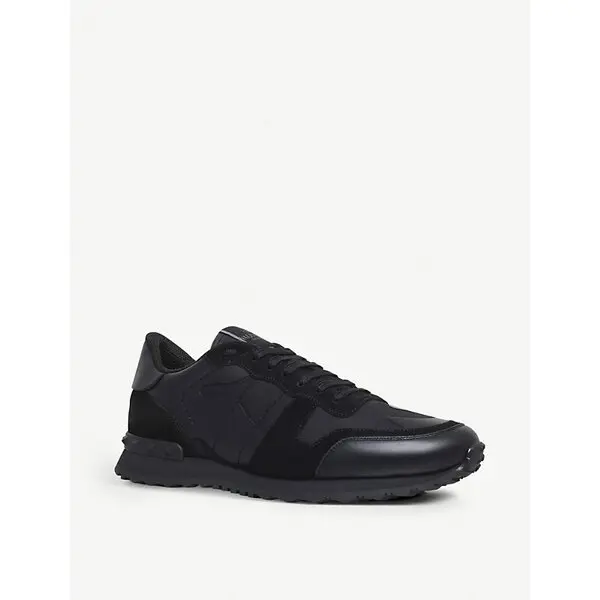 Valentino Garavani Rockrunner Camo Leather Trainers - Black