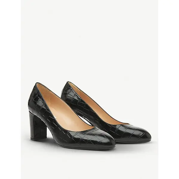 LK BENNETT Winola Mock-croc Leather Courts