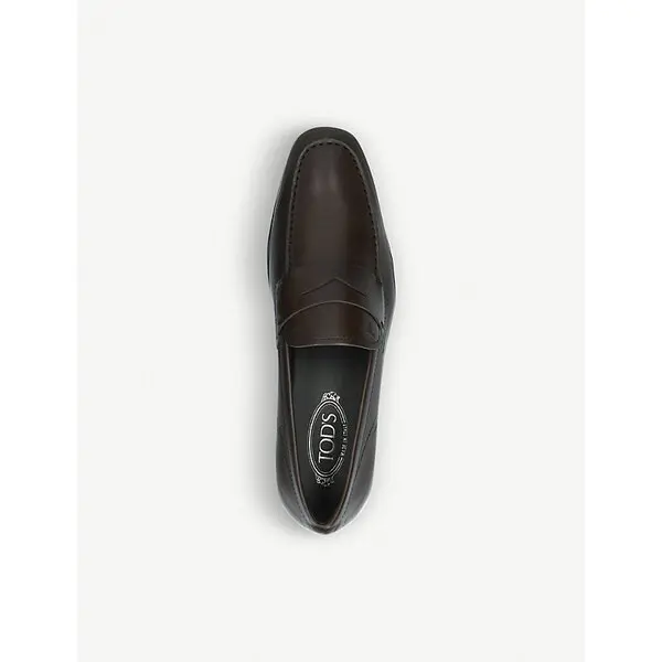 TOD'S Gomma Leggero Leather Loafers - Dark Brown