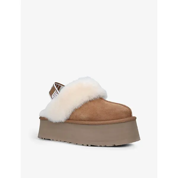 UGG Funkette Suede And Sheepskin Platform Slippers