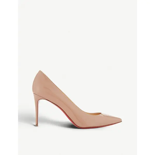 CHRISTIAN LOUBOUTIN Kate 85 Patent Leather Courts - Nude