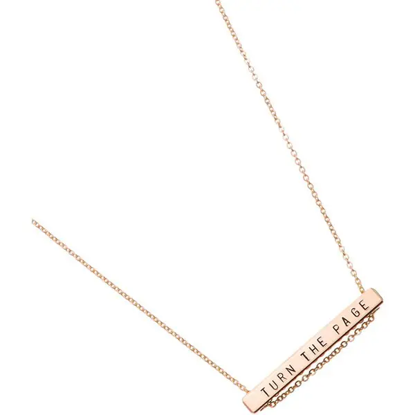LITTLESMITH Personalised Rose -plated Bar Necklace - Gold