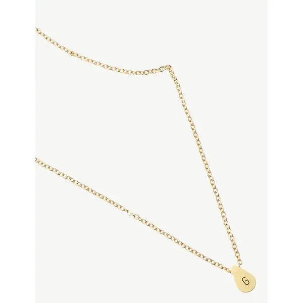 LITTLESMITH Personalised Initial -plated Teardrop Bead Necklace - Gold