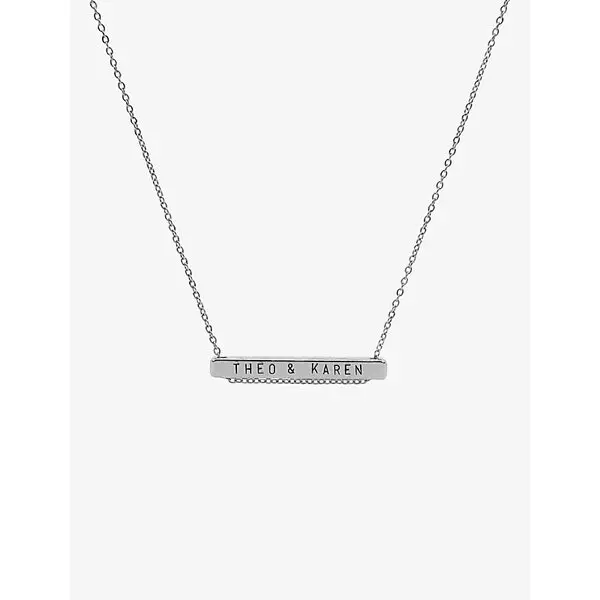 LITTLESMITH Plated Bar Necklace - Silver