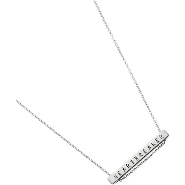 LITTLESMITH Plated Bar Necklace - Silver