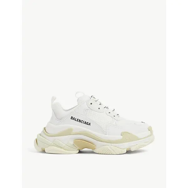 Balenciaga Triple S Suede And Mesh Trainers