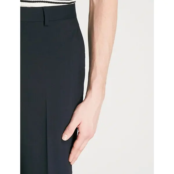 Sandro Slim-fit Tapered Stretch-wool Trousers - Navy Blue