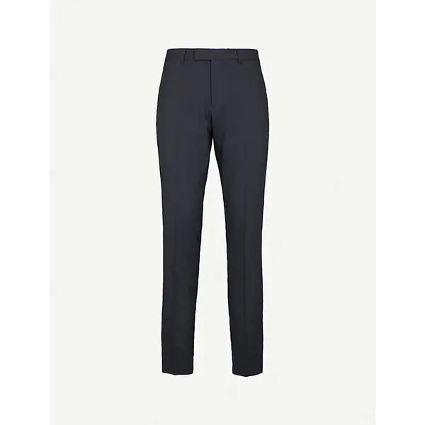 Sandro Slim-fit Tapered Stretch-wool Trousers - Navy Blue