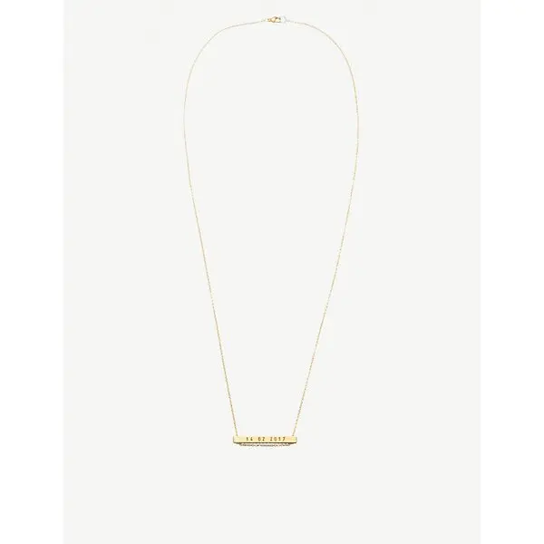 LITTLESMITH Personalised -plated Bar Necklace - Gold