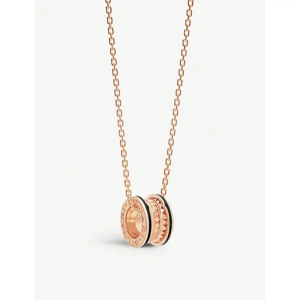 BVLGARI B.zero1 Rose-gold And Ceramic Pendant Necklace - Rose Gold