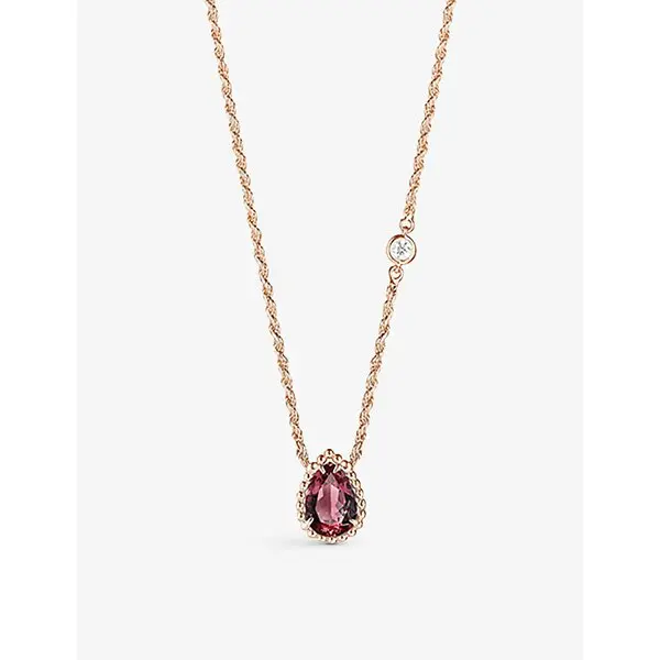 Boucheron Serpent Bohème Rhodolite And Diamond Necklace - Pink