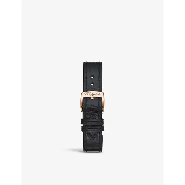 Chopard Happy Sport 18ct Rose-gold, Diamond And Leather Watch - 18-carat Rose Gold