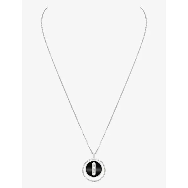 Messika Lucky Move Diamond And Onyx Necklace - White Gold