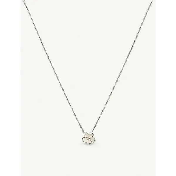 SHAUN LEANE And Diamond Cherry Blossom Pendant Necklace - Silver