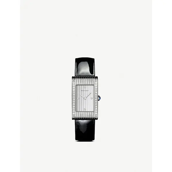 Boucheron Reflet Medium Stainless-steel Watch With Diamond And Sapphire - Black/white/silver