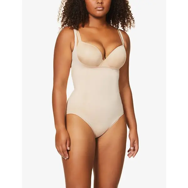 Spanx Sculpt™ Oncore Open-bust Stretch-woven Bodysuit - Soft Nude