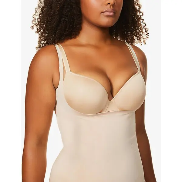 Spanx Sculpt™ Oncore Open-bust Stretch-woven Bodysuit - Soft Nude