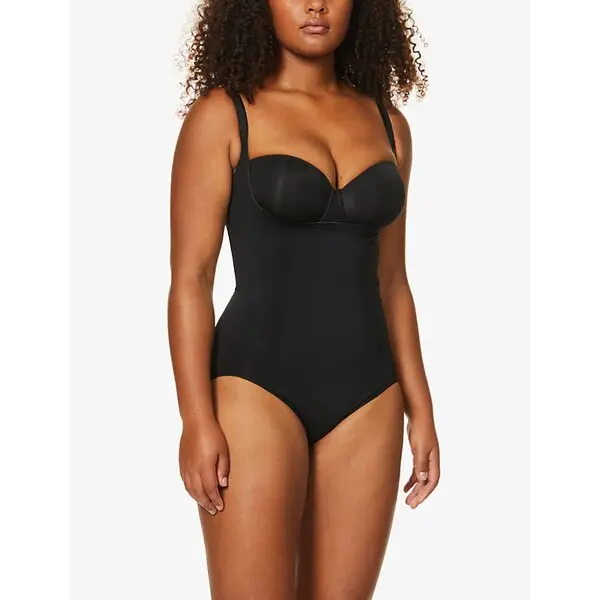 Spanx Sculpt™ Oncore Open-bust Stretch-woven Bodysuit - Very Black